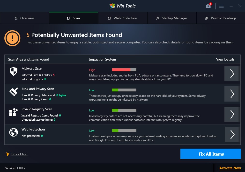 Win Tonic – A firewall against Virus, Malware & Also a Junk Cleaner